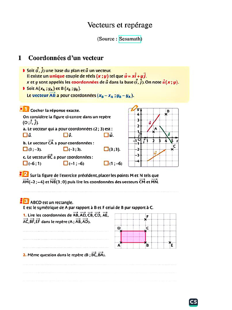 Chapitre Des Vecteurs | PDF