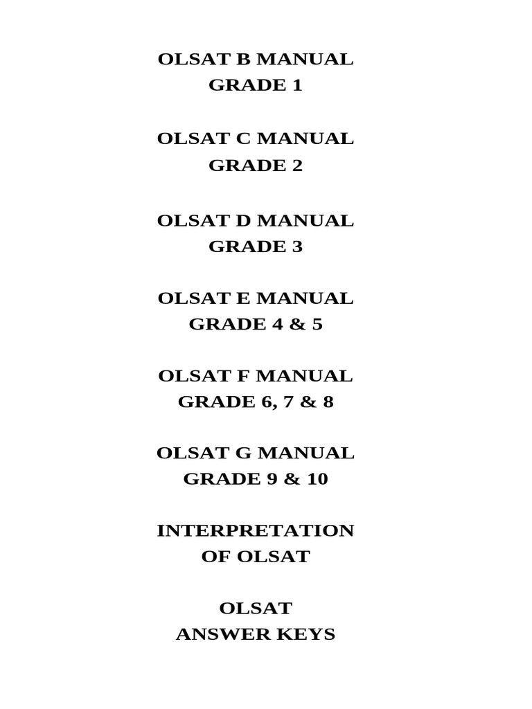 OLSAT | PDF
