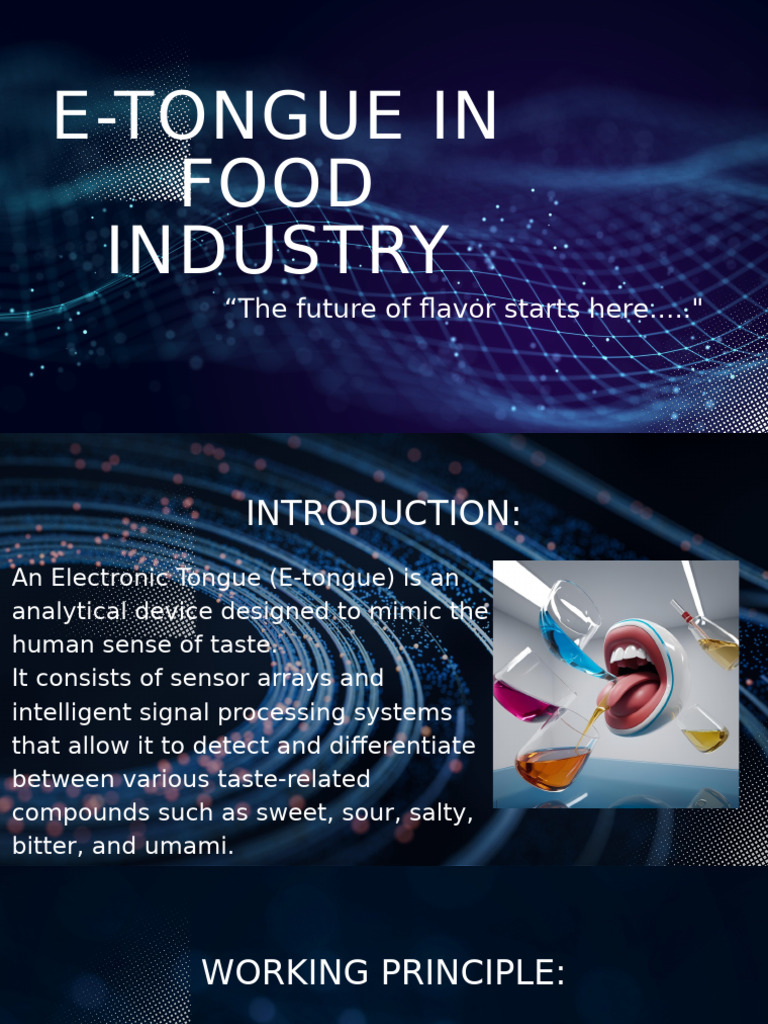 E-Tongue in Food Industry.. | PDF | Taste | Sensor