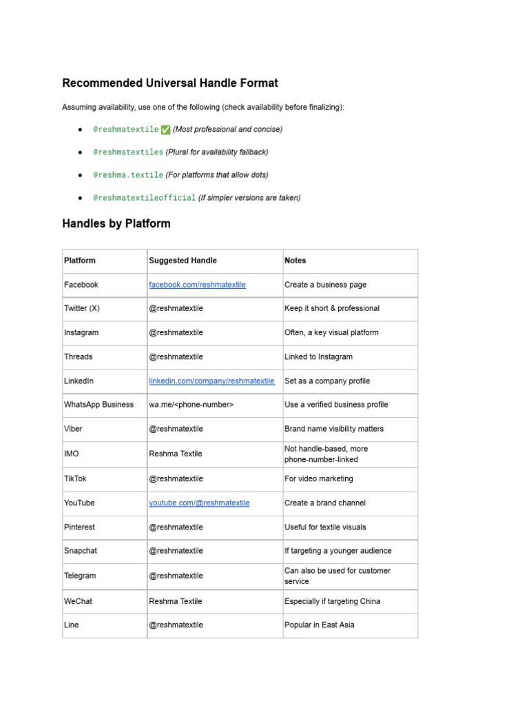 Reshma Textile - Handles | PDF | Media Sharing | Internet & Web