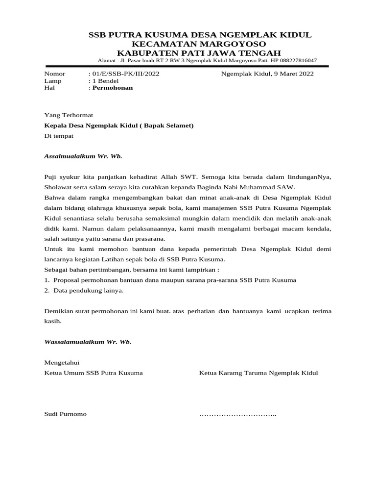Proposal SSB Putra Kusuma | PDF
