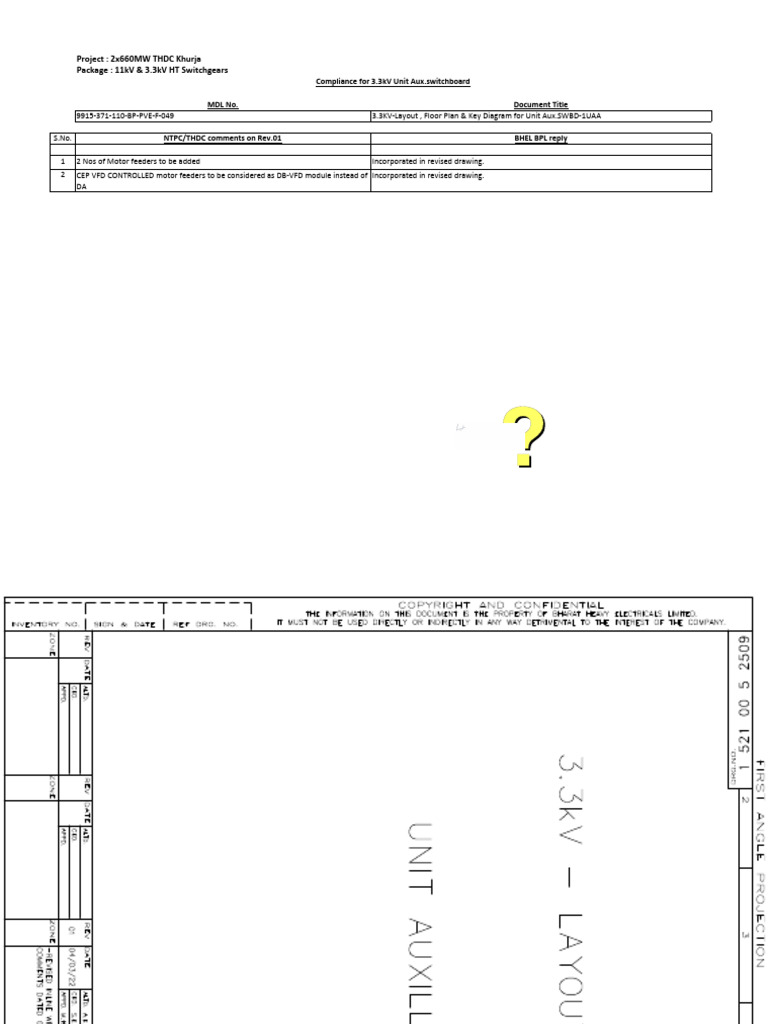 9915-371-110-Bp-Pve-F-049-01 3.3kv - Layout, Floor Plan & Keydiagram ...