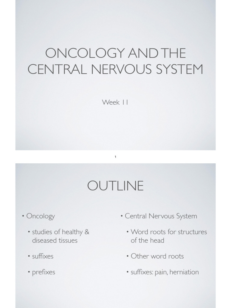 110 - 1 Medical Terminology - W11 Oncology CNS | PDF | Neoplasms | Melanoma