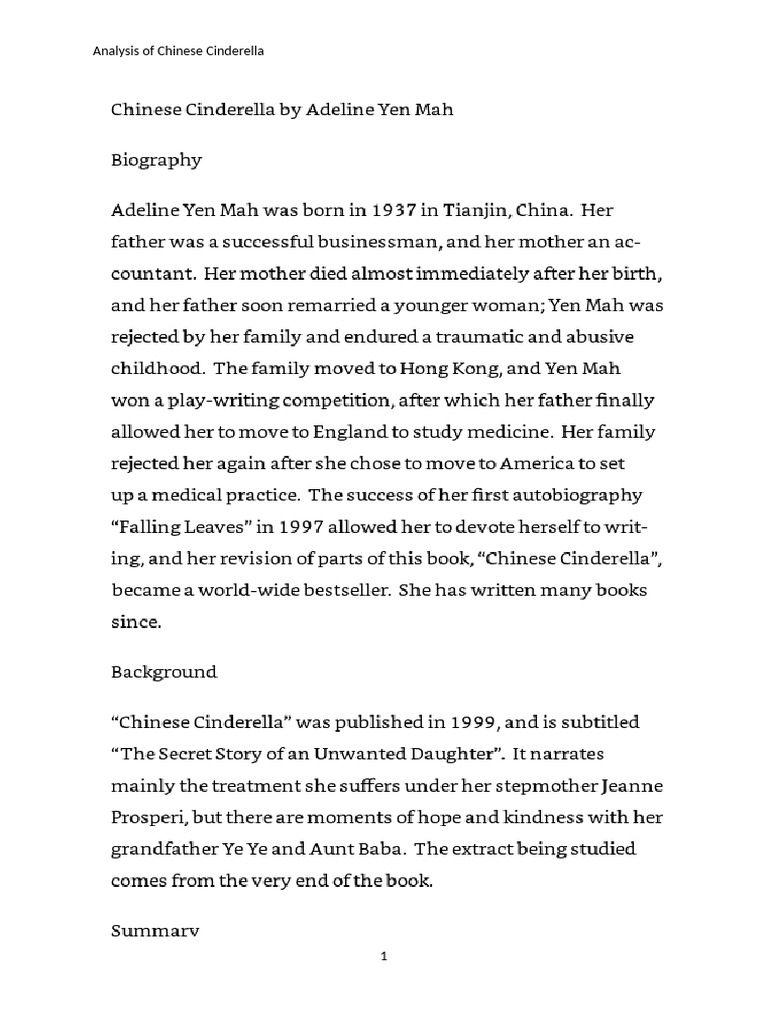 Analysis of Chinese Cinderella | PDF