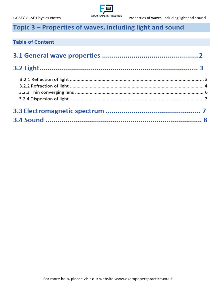 GCSE Physics: Wave Properties Explained | PDF | Waves | Light