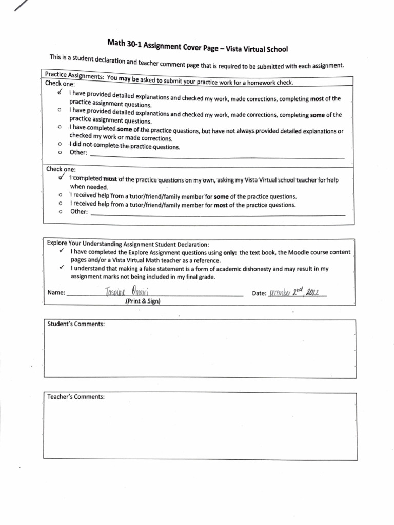 5.1 JasmineOmairi Math 30 1 Assignment PDF | PDF
