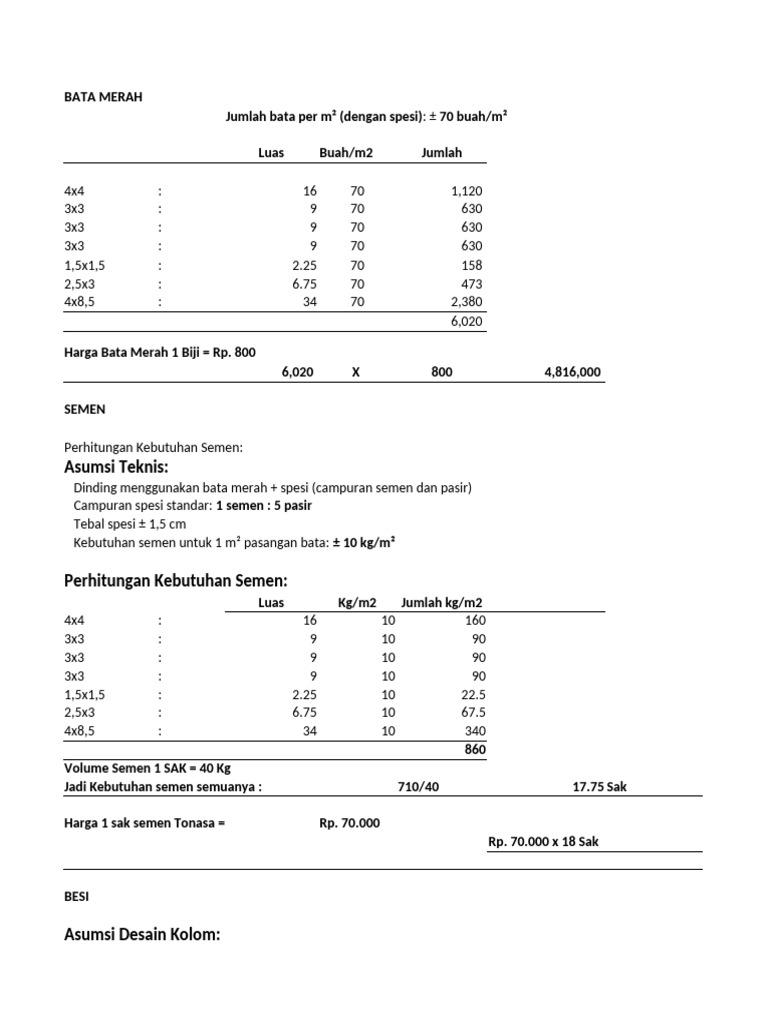 Perhitungan Bangun Rumah | PDF