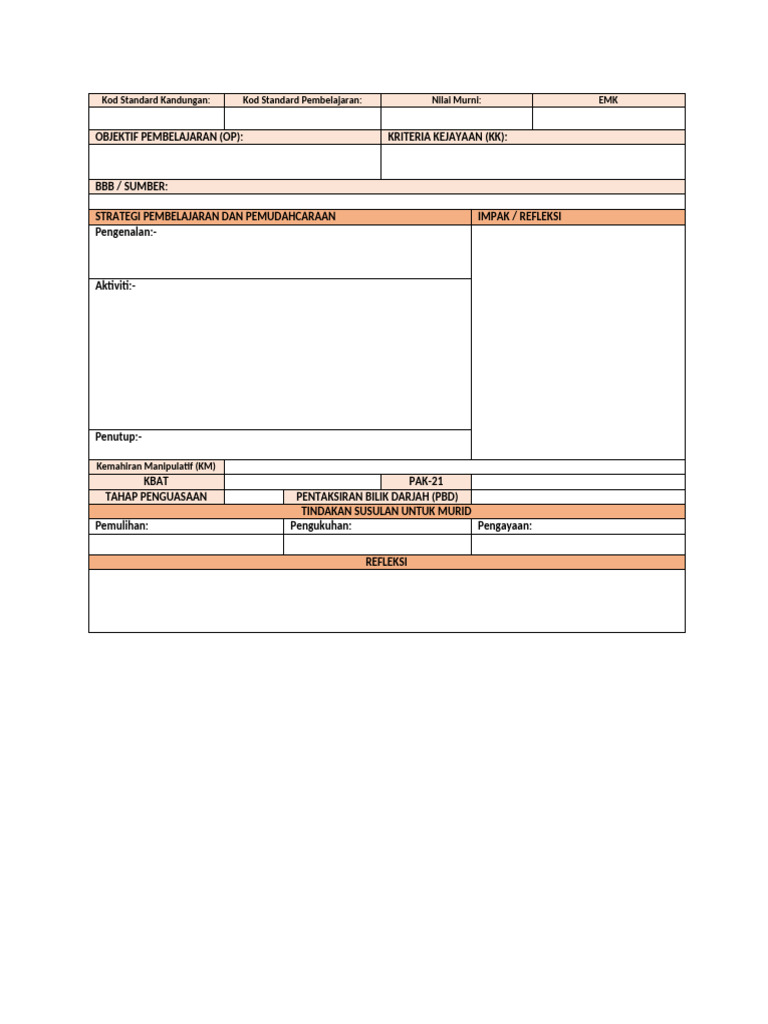 RPH Tahun6 PBL Gunung Berapi | PDF