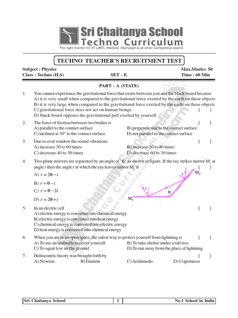Techno Physics H.S TRT - E | PDF | Force | Series And Parallel Circuits