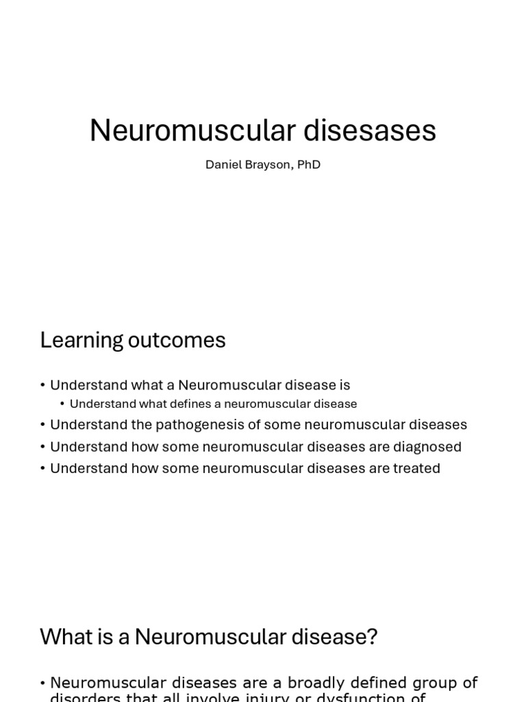 5PHYM007W Neuromuscular Diseases | PDF | Skeletal Muscle ...