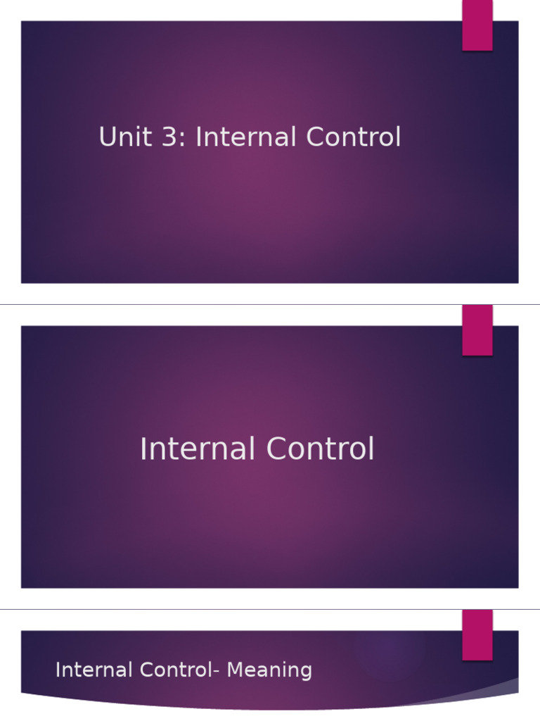 Unit 3 - Internal Control | PDF | Internal Control | Audit