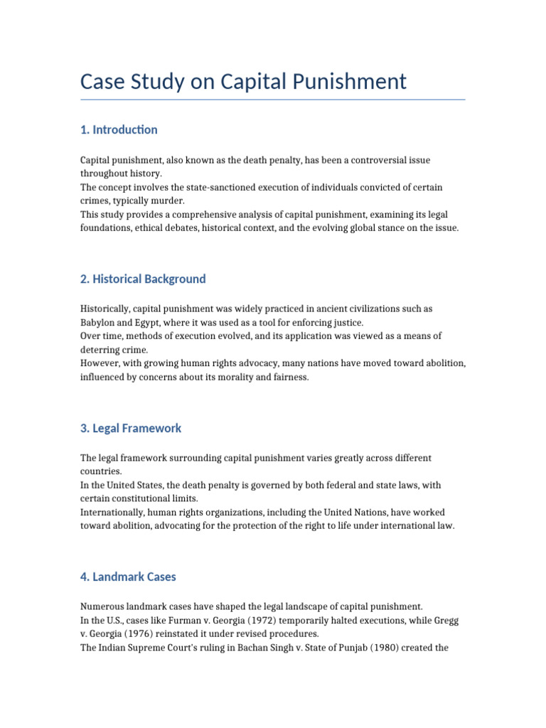Capital Punishment Case Study Summarized | PDF | Capital Punishment ...