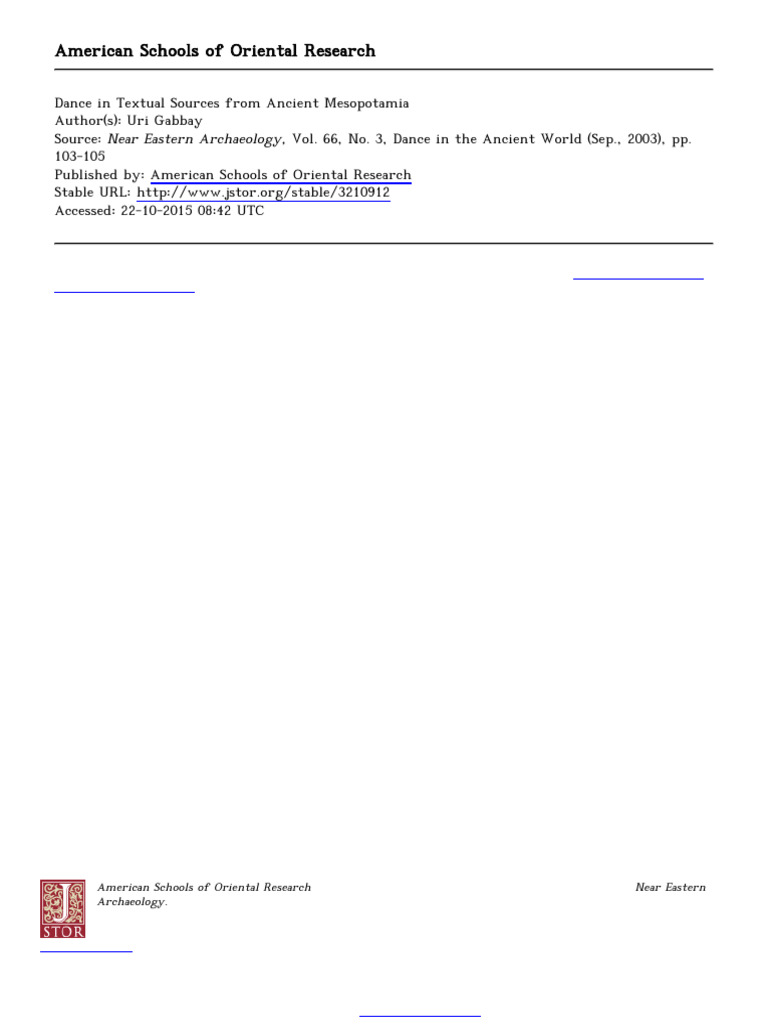 Dance in Textual Sources From Ancient Mesopotamia | PDF | Mesopotamian ...