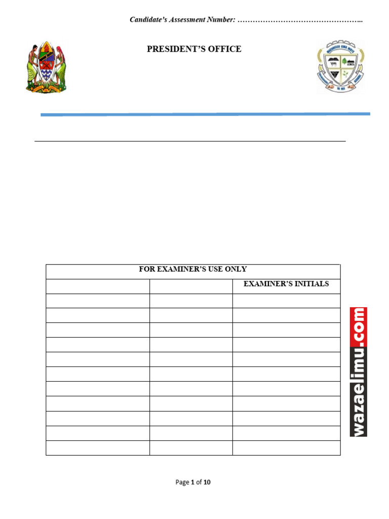 Form Two Civics Pre-Mock Exam 2024 | PDF | Government | Rule Of Law