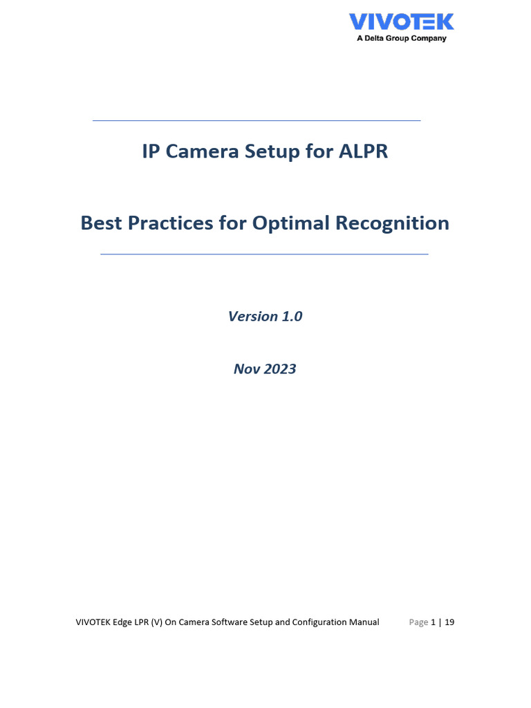 IP Camera Setup Guide For ALPR | PDF | Camera | Camera Lens