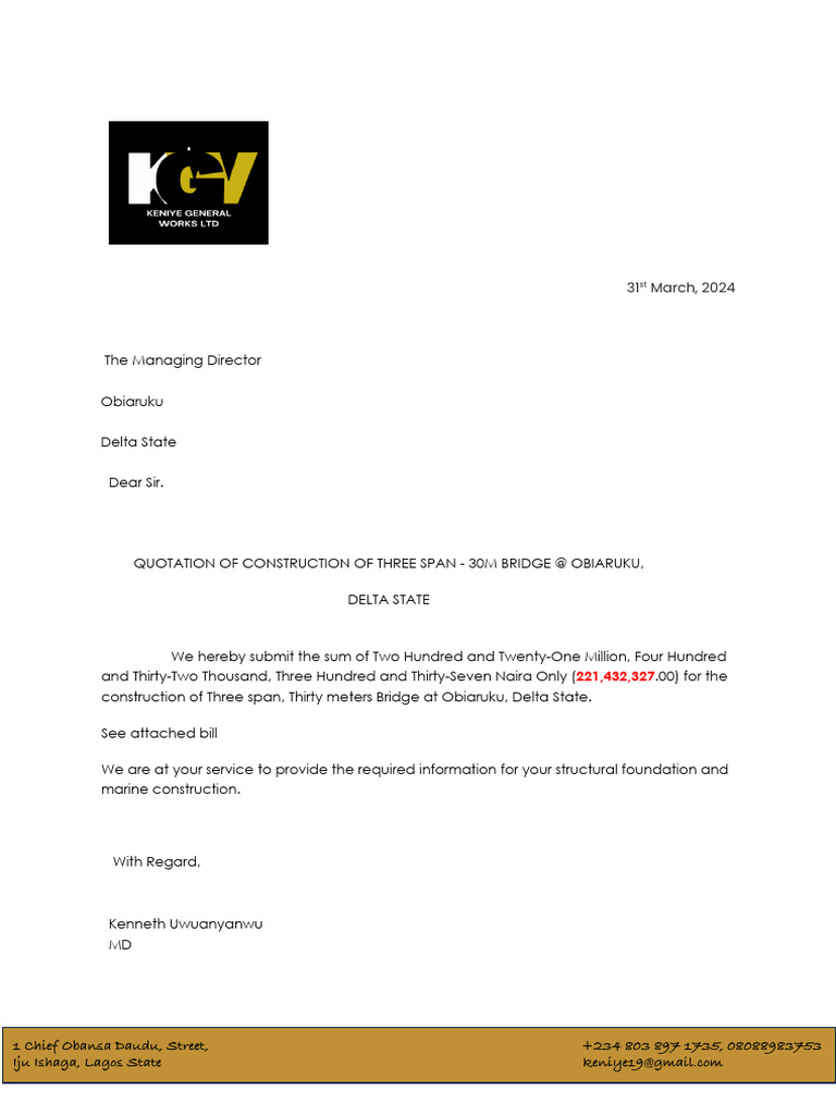 Bill Review For Construction of 30m Bridge | PDF | Deep Foundation ...