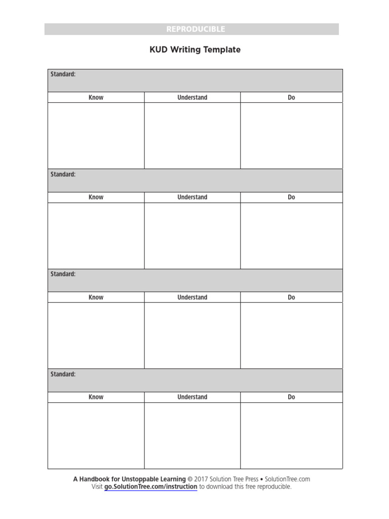 Kud Writing Template | PDF