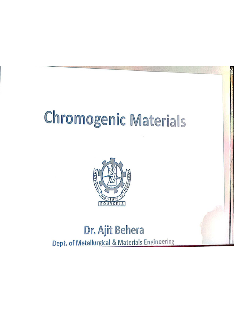 Chromogenic Materials Part 1 | PDF