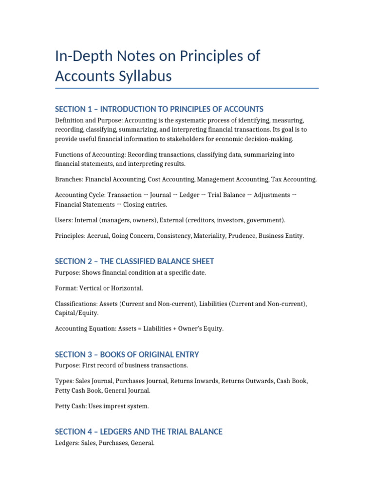 Principles of Accounts Notes | PDF | Balance Sheet | Expense