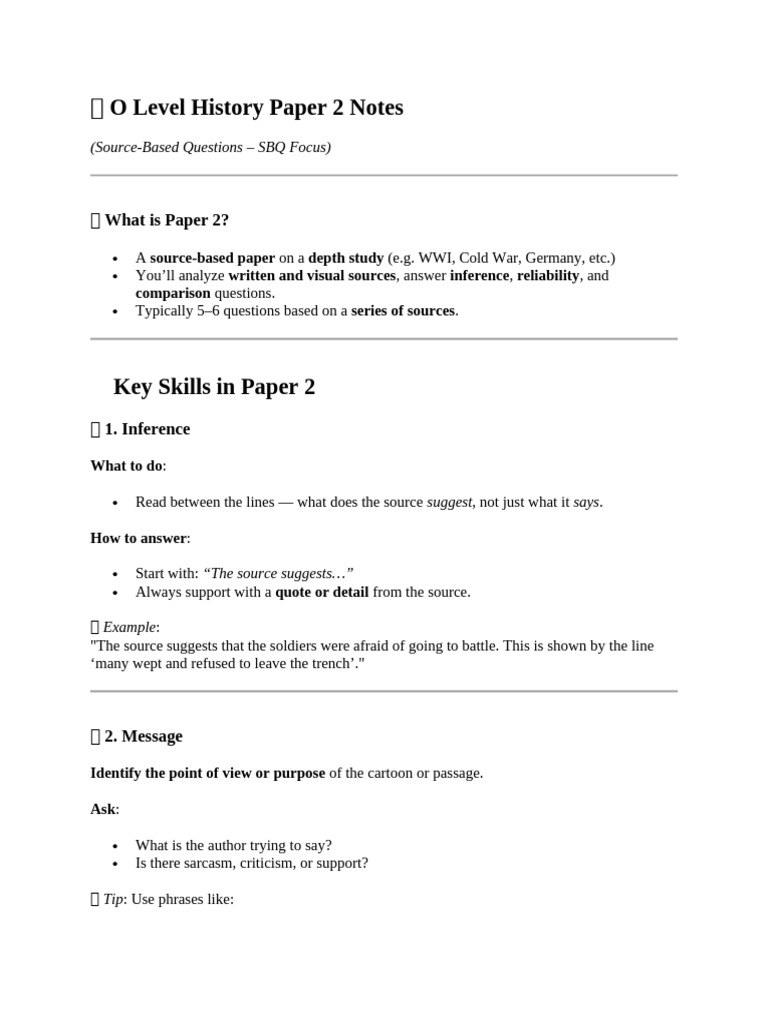 O Level History Paper 2 Study Guide | PDF | Propaganda | Russian Revolution