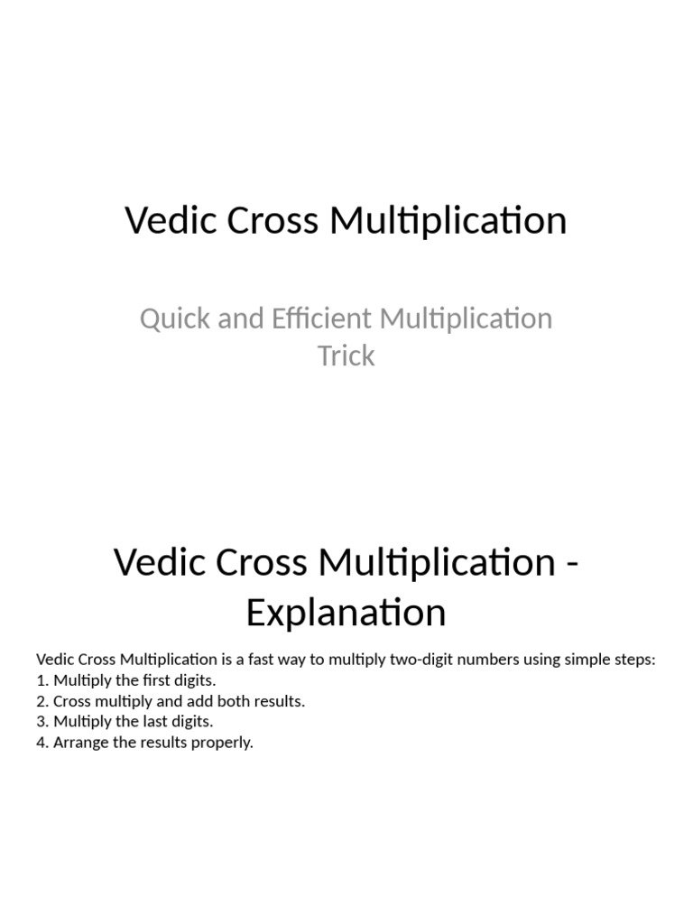 Vedic_Cross_Multiplication | PDF
