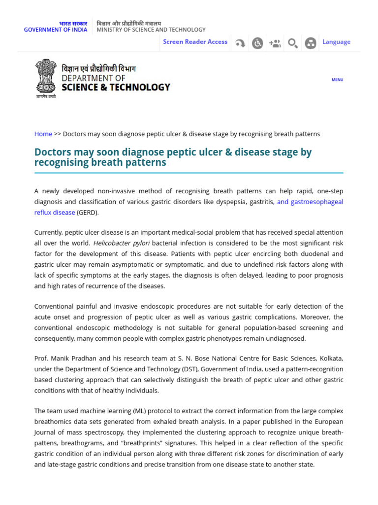 Doctors may soon diagnose peptic ulcer & disease stage by recognising ...