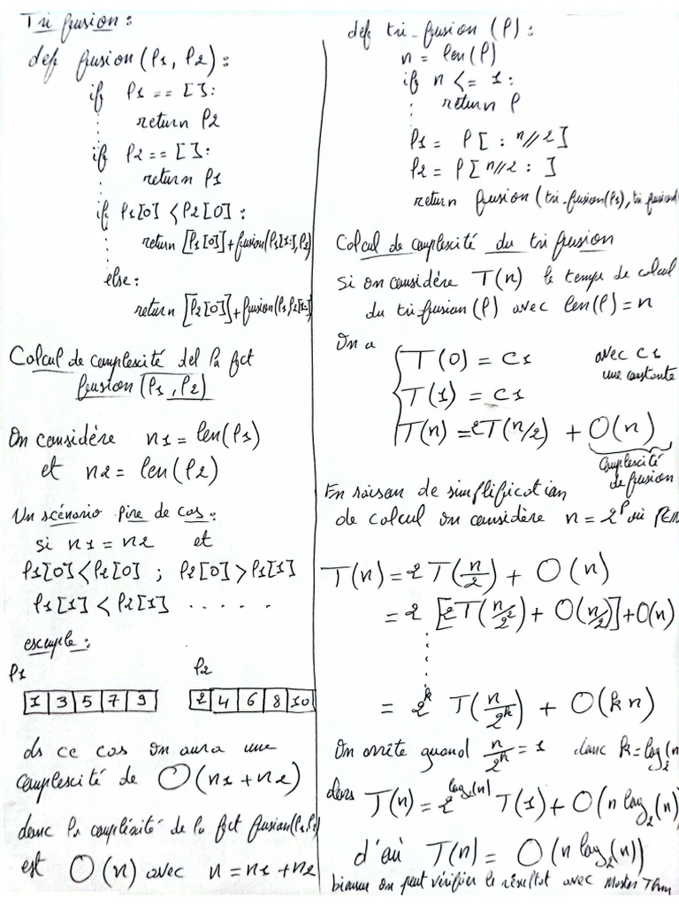 Complexité Tri Fusion | PDF