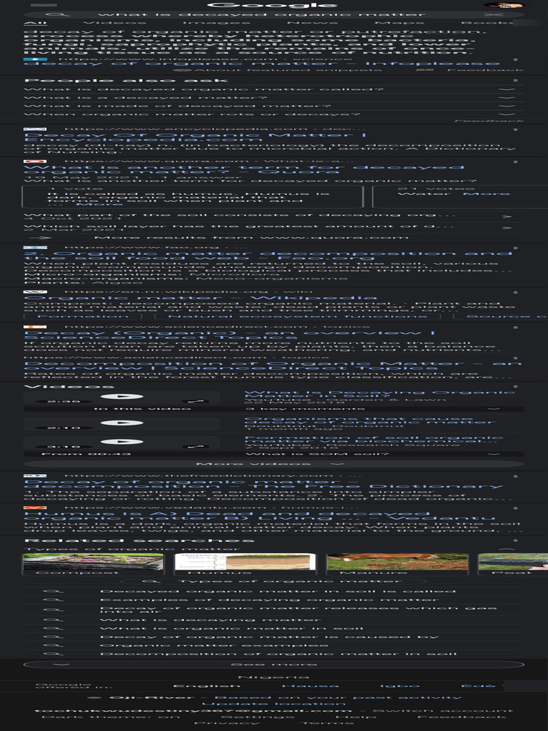 What is Decayed Organic Matter - Google Search | PDF | Decomposition ...