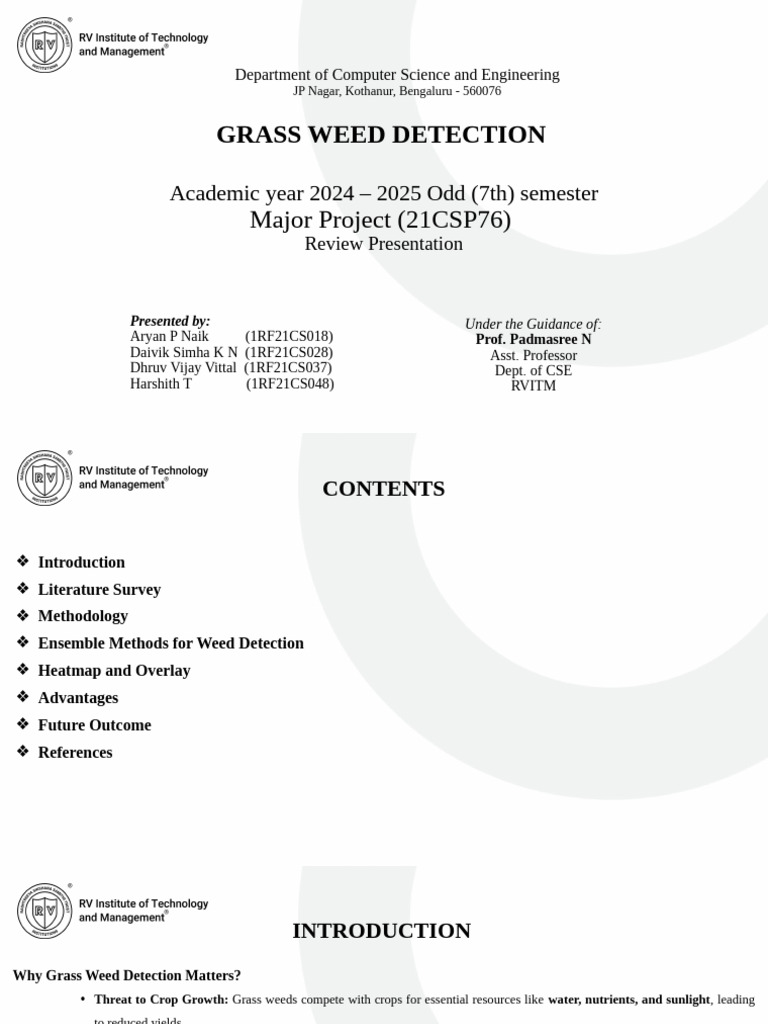 Automated Grass Weed Detection System | PDF | Deep Learning | Machine ...