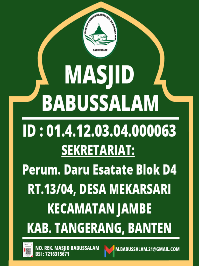 Plang Masjid Babussalam | PDF