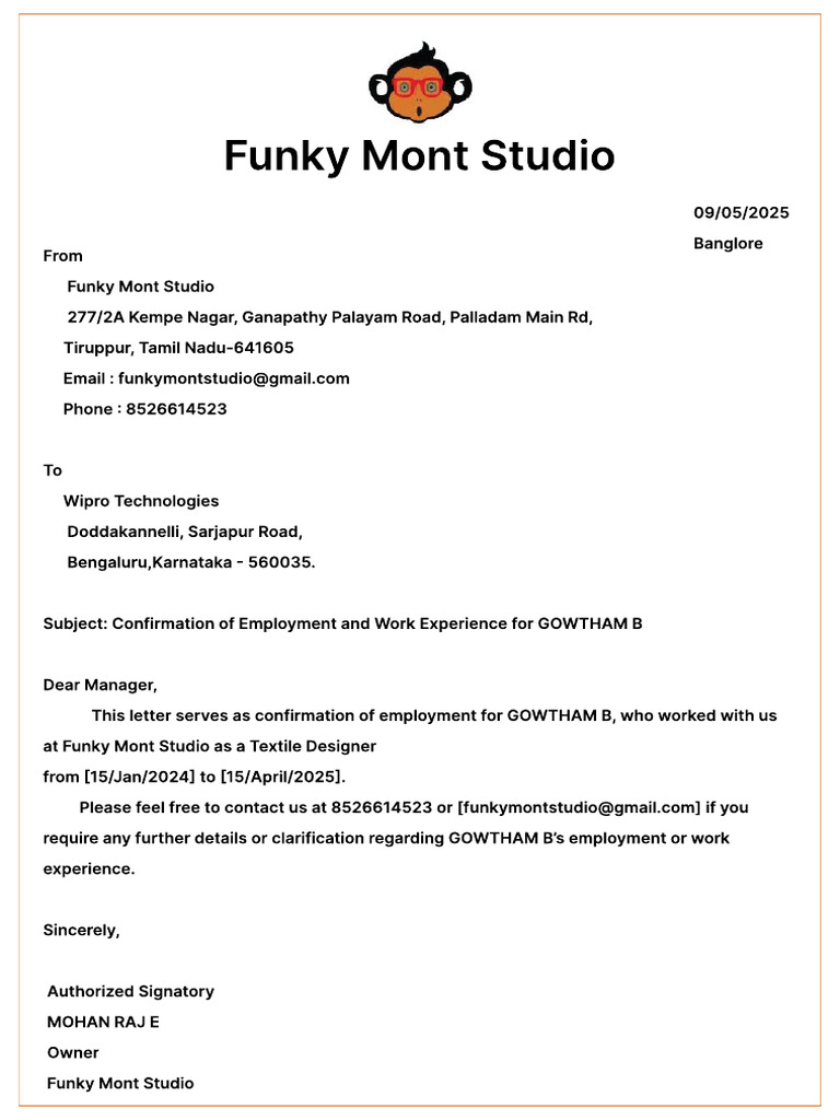 Gowtham Employment Acknowledge | PDF