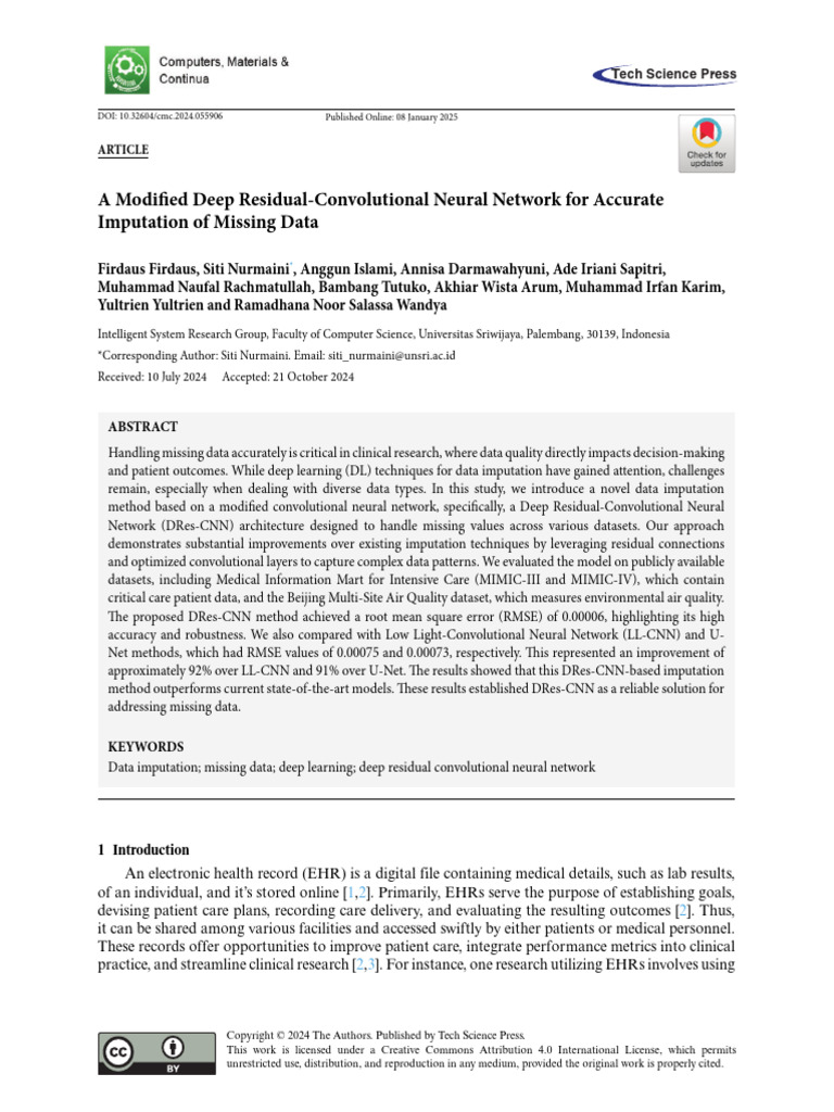 A Modified Deep Residual-Convolutional Neural Netw | PDF | Electronic Health Record | Deep Learning