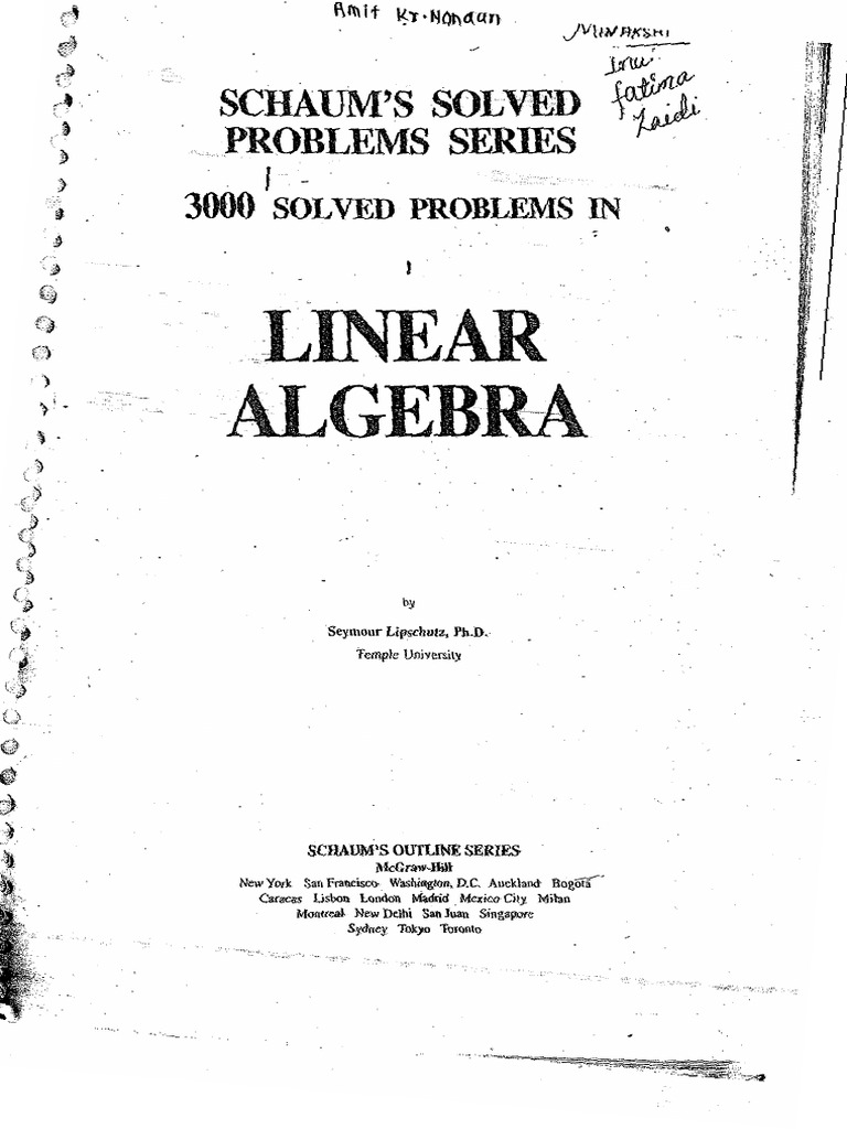 Schaum's 3000 Linear Algebra Problems | PDF
