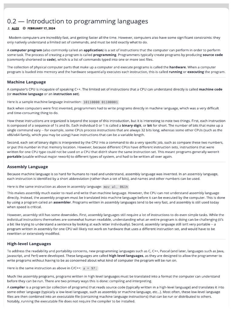 2 Introduction To Programming Languages | PDF