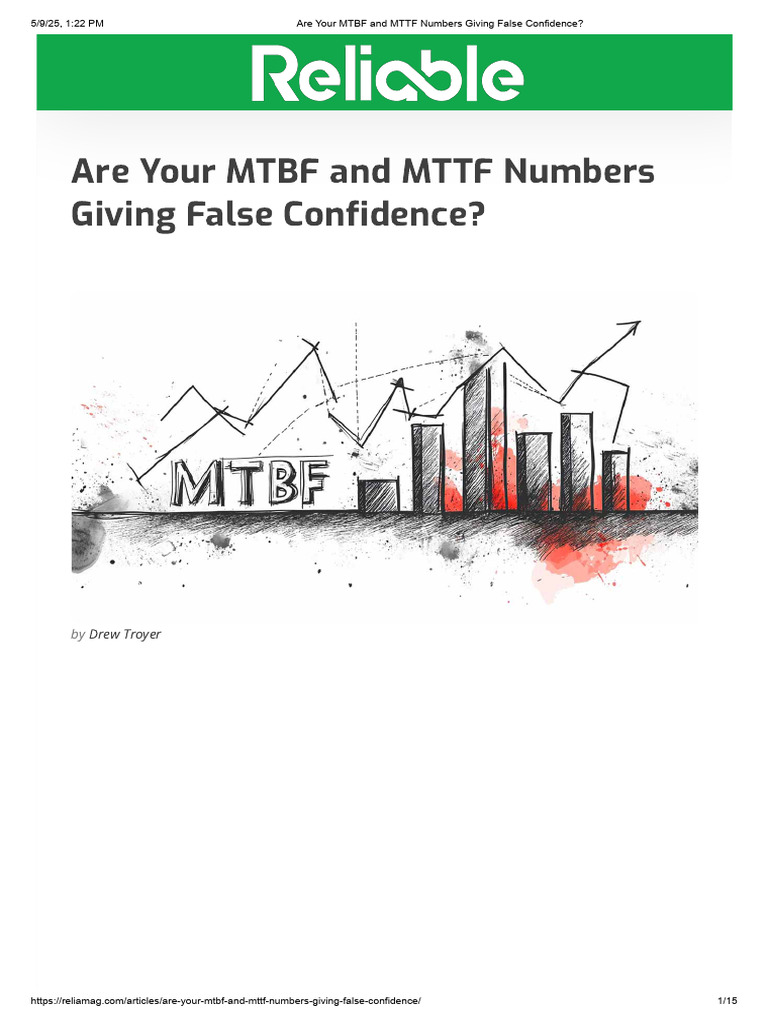 Are Your MTBF and MTTF Numbers Giving False Confidence 1747225098 | PDF ...