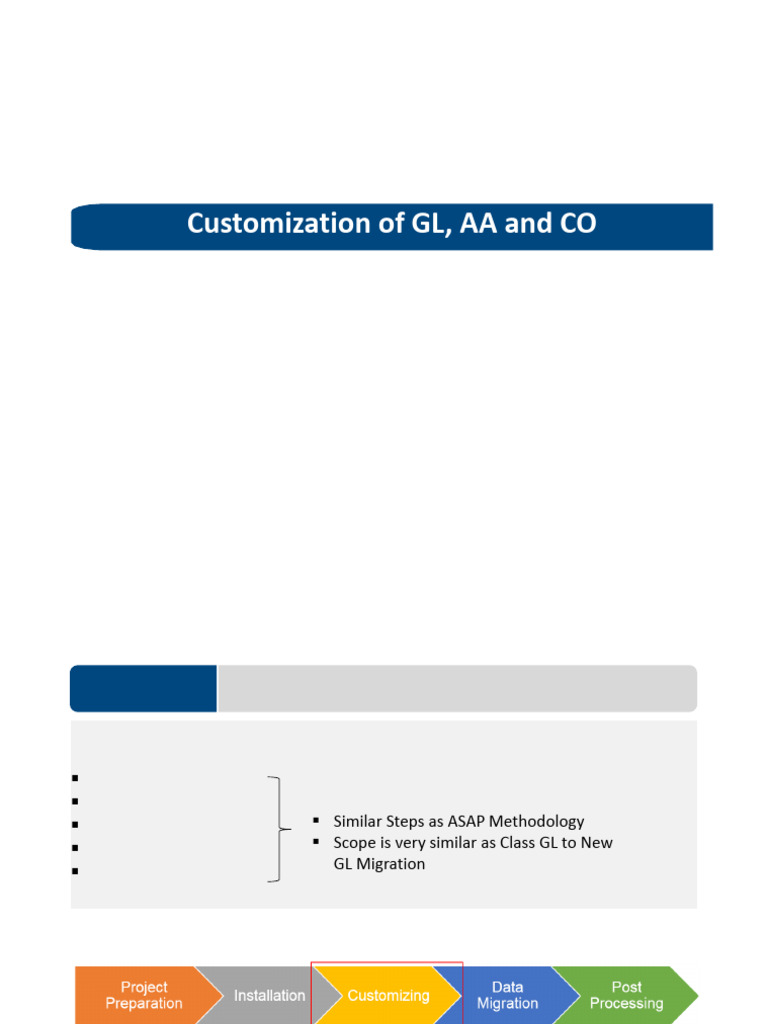 Customization Phase (General Ledger, Asset Accounting, Controlling ...