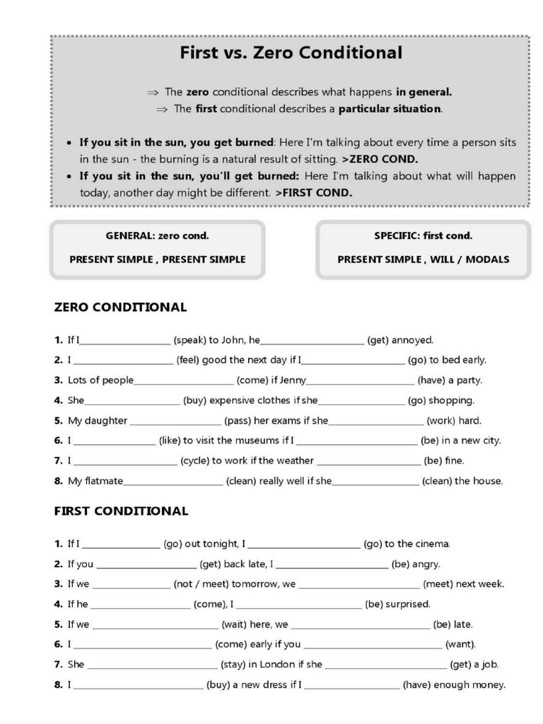 Conditionals Worksheet | PDF