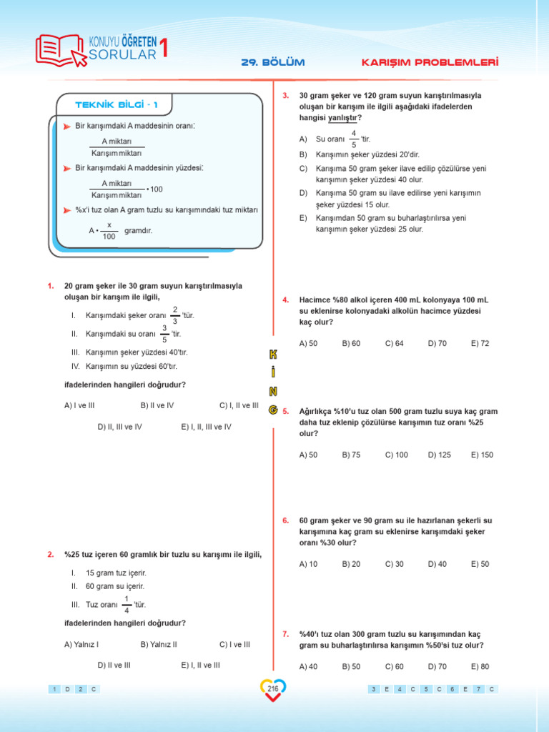 029 - Karışım Problemleri | PDF