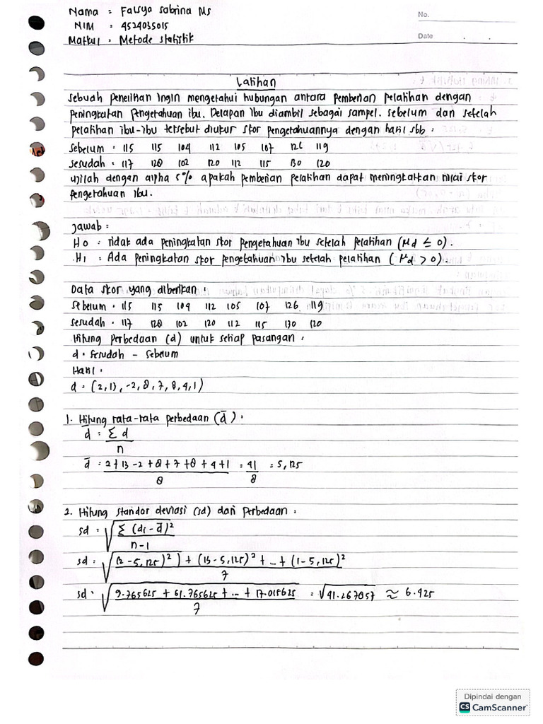 Latihan Metode Statistik | PDF