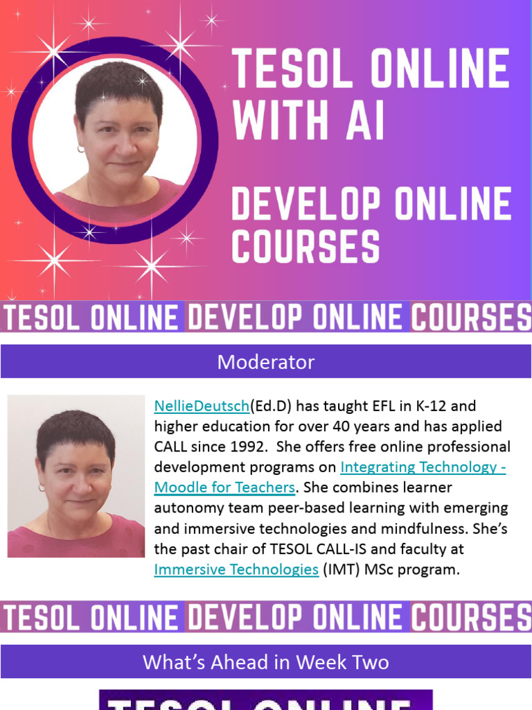 TESOL Online With AI - Week 2 | PDF | English As A Second Or Foreign ...