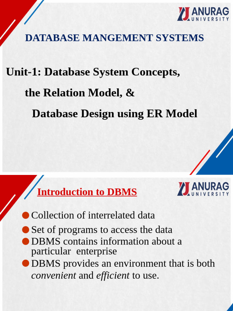 Dbms Unit1 | PDF | Conceptual Model | Databases
