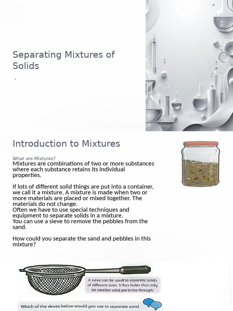 Unit 3 Lesson 5 Separating-Mixtures-Of-Solids | PDF | Mixture ...