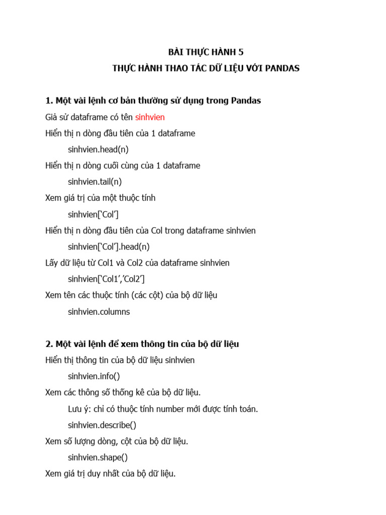 Tien Xu Ly Du Lieu | PDF