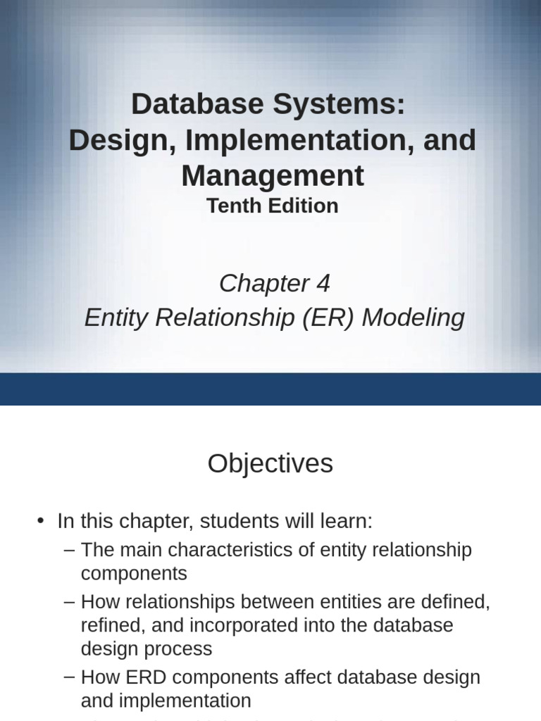 Chapter Four- Entity Relationship Model | PDF | Data Management | Computing