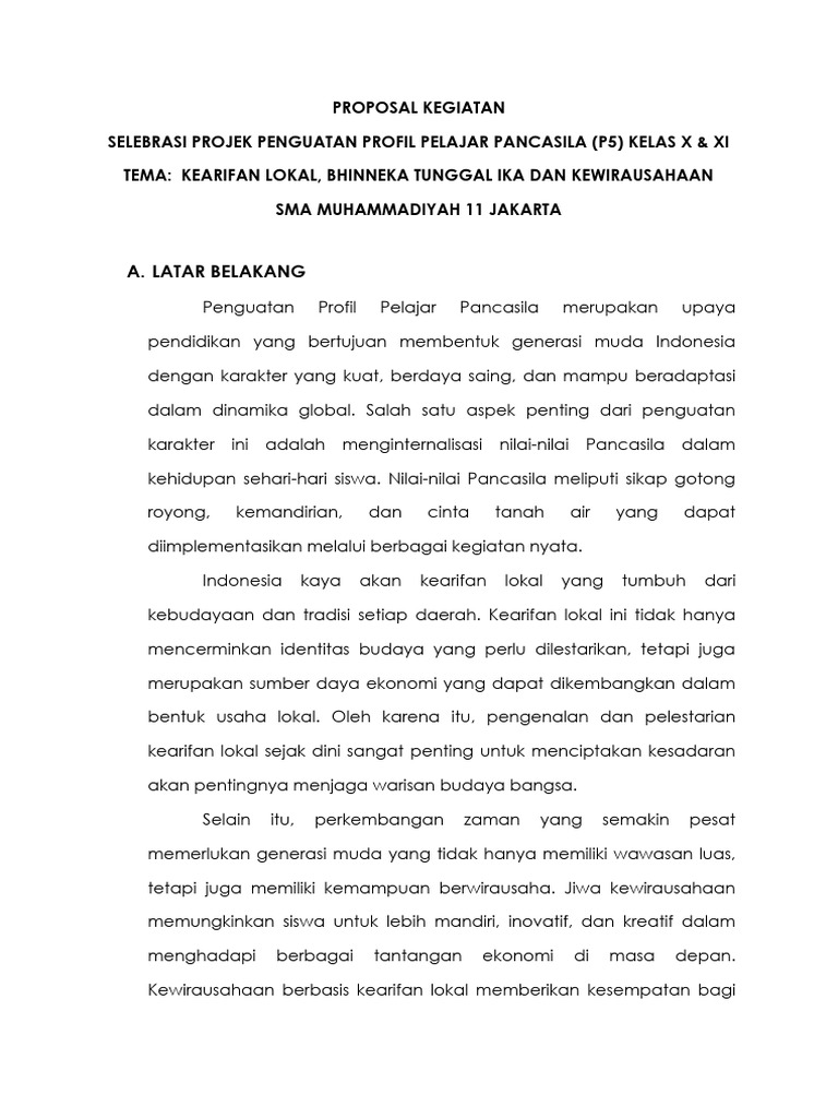 Proposal Kegiatan Selebrasi P5 2024 | PDF
