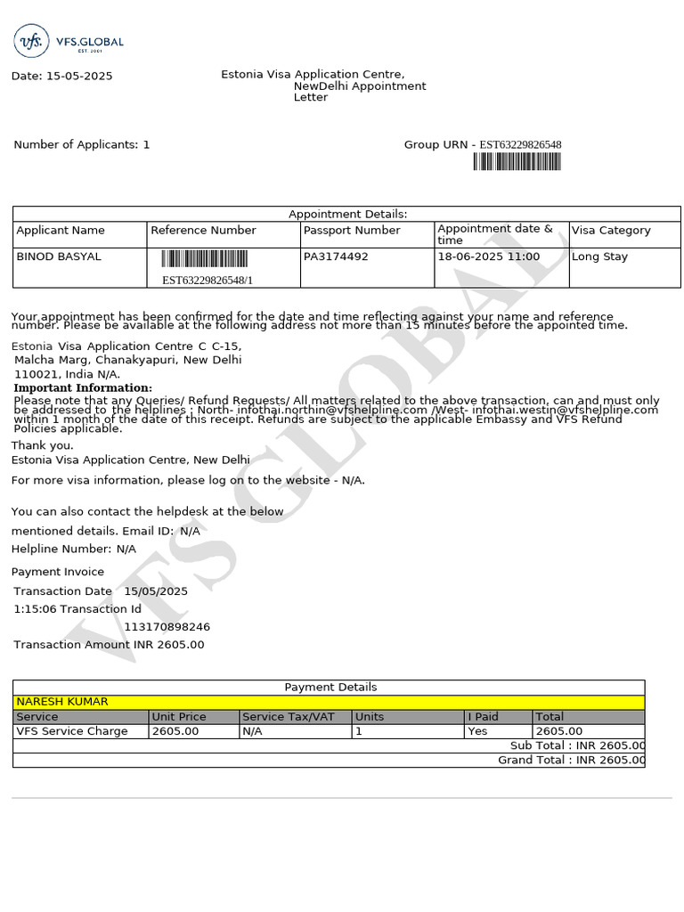 BINOD Appoitment Latter Estoniaa | PDF | Occupational Safety And Health | Receipt