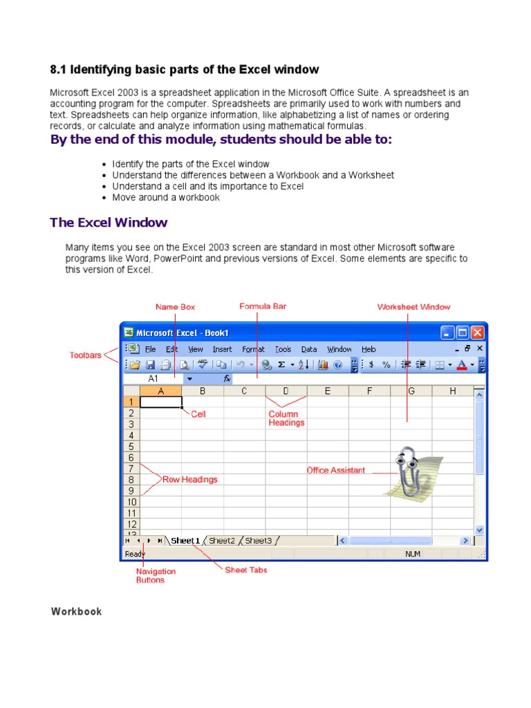 Parts Of Microsoft Excel