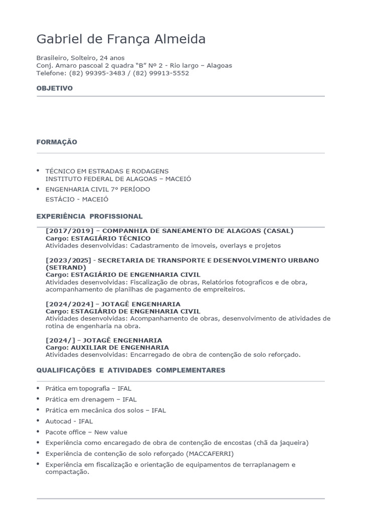 Currículo Gabriel | PDF