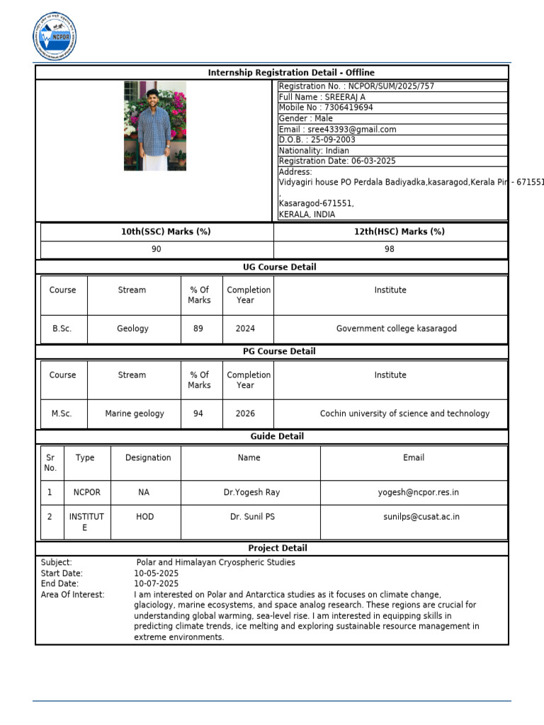 Application NCPORSUM2025757 | PDF | Nature | Natural Environment