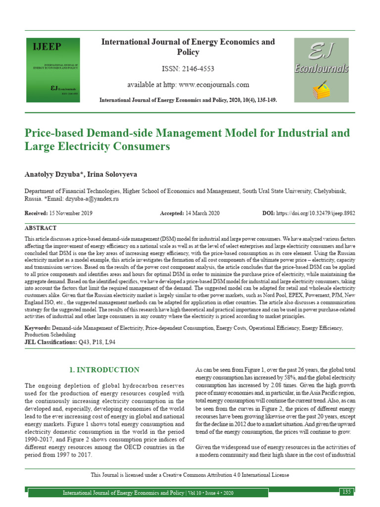 [2]Price-based_Demand-side_Management_Model_for_Indus | PDF | Electrical Grid | Demand
